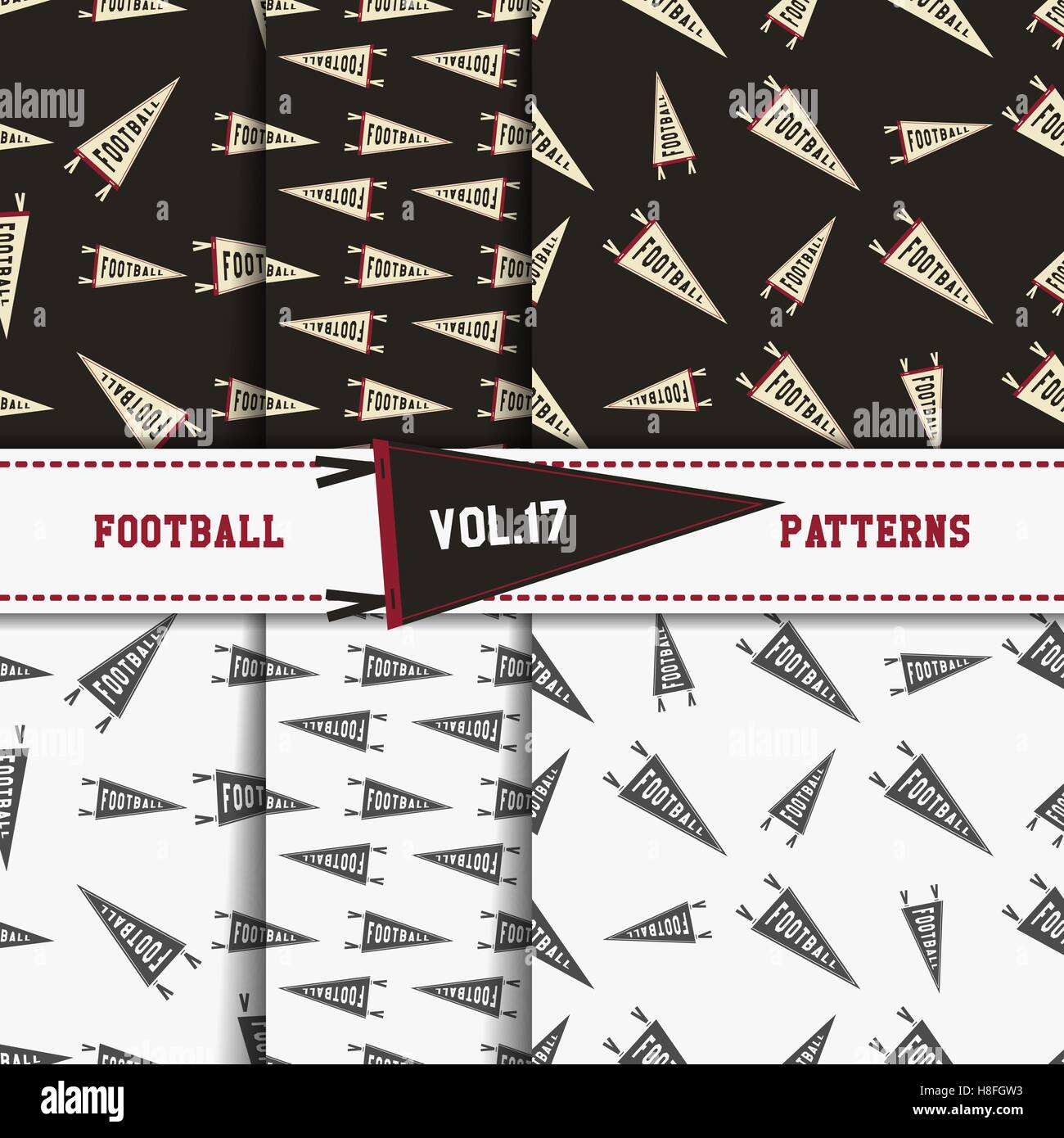 Set of american football patterns. Usa sports seamless background ...