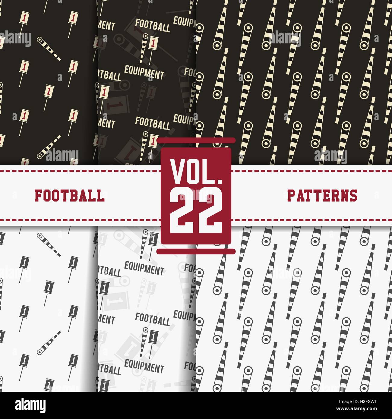Set of american football patterns. Usa sports seamless background ...