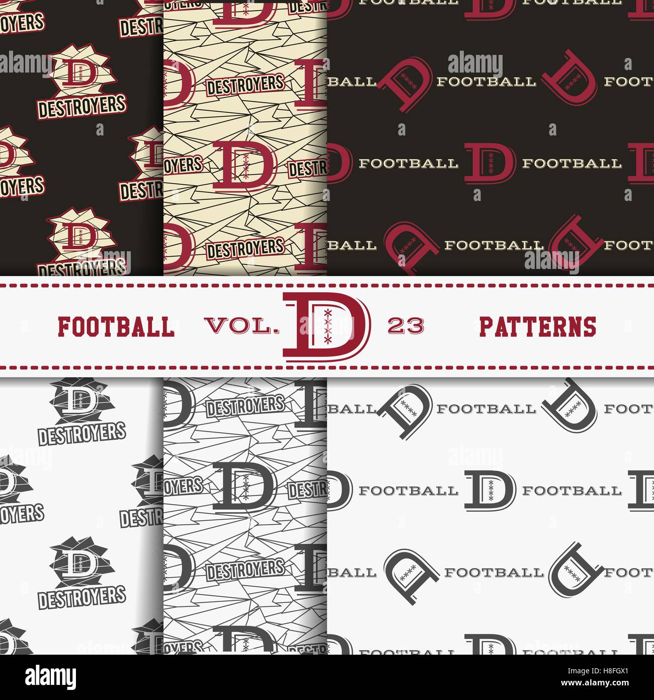 Set of american football patterns. Usa sports seamless background ...