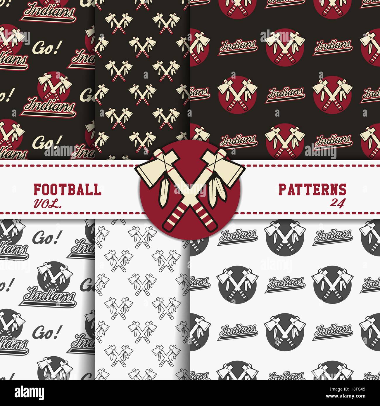 Set of american football patterns. Usa sports seamless background ...