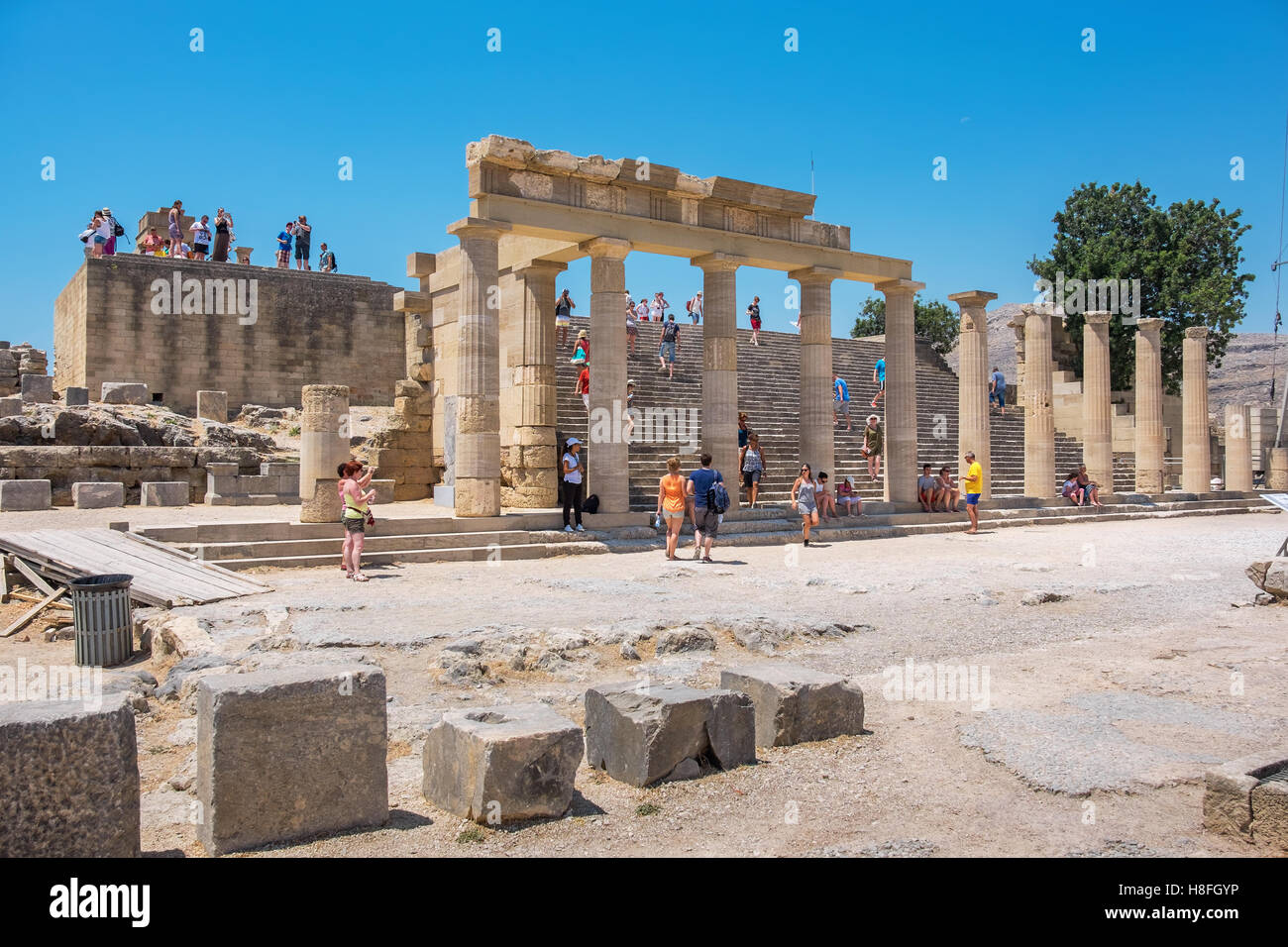 Acropolis of Lindos. Rhodes, Greece Stock Photo - Alamy