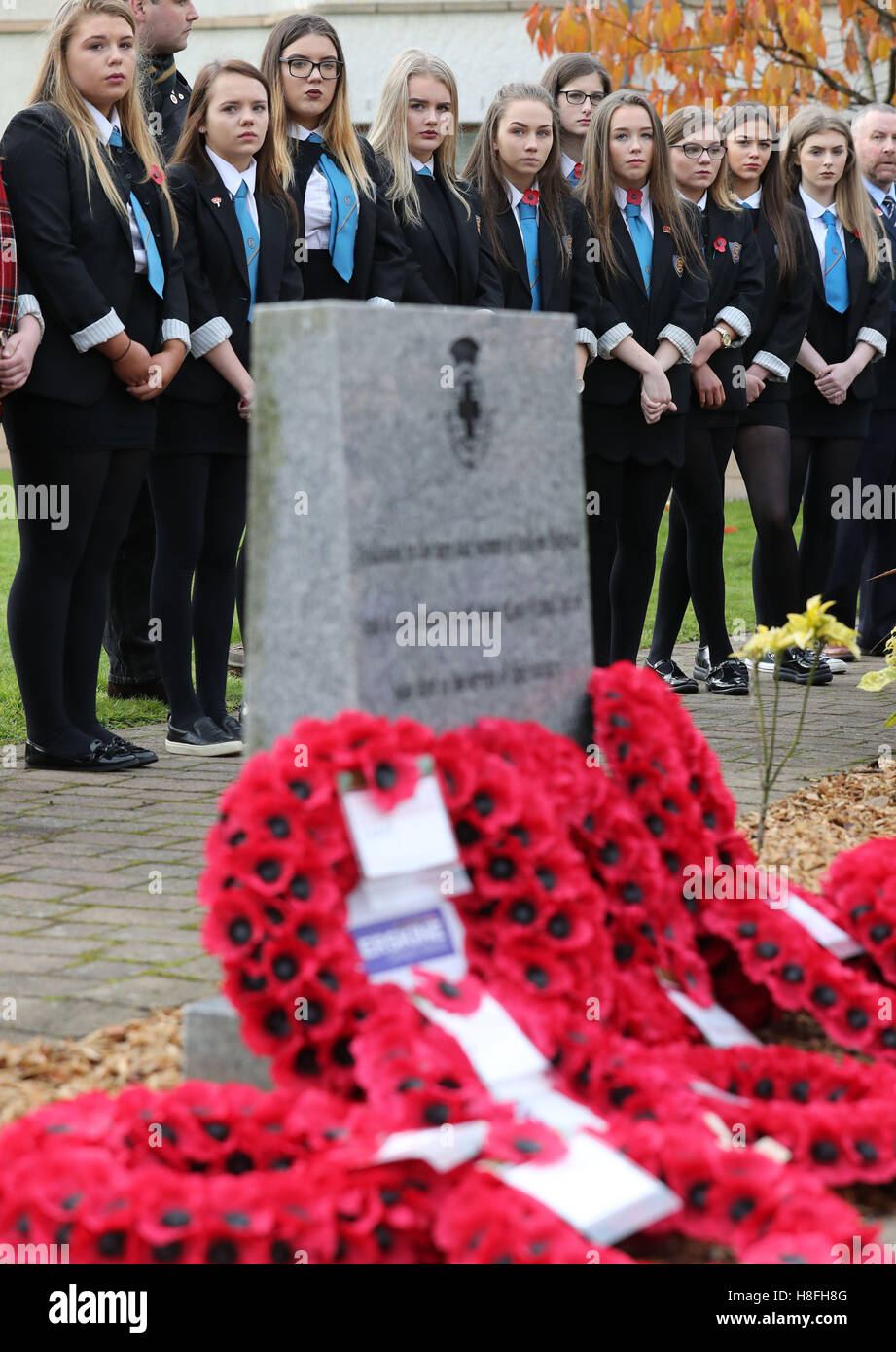 Pupils from Clydebank High School during a Service of Remembrance on ...