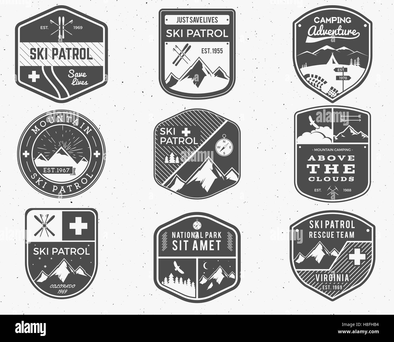 Shield retro expedition badge outdoor badge snow nature vector vectors ...