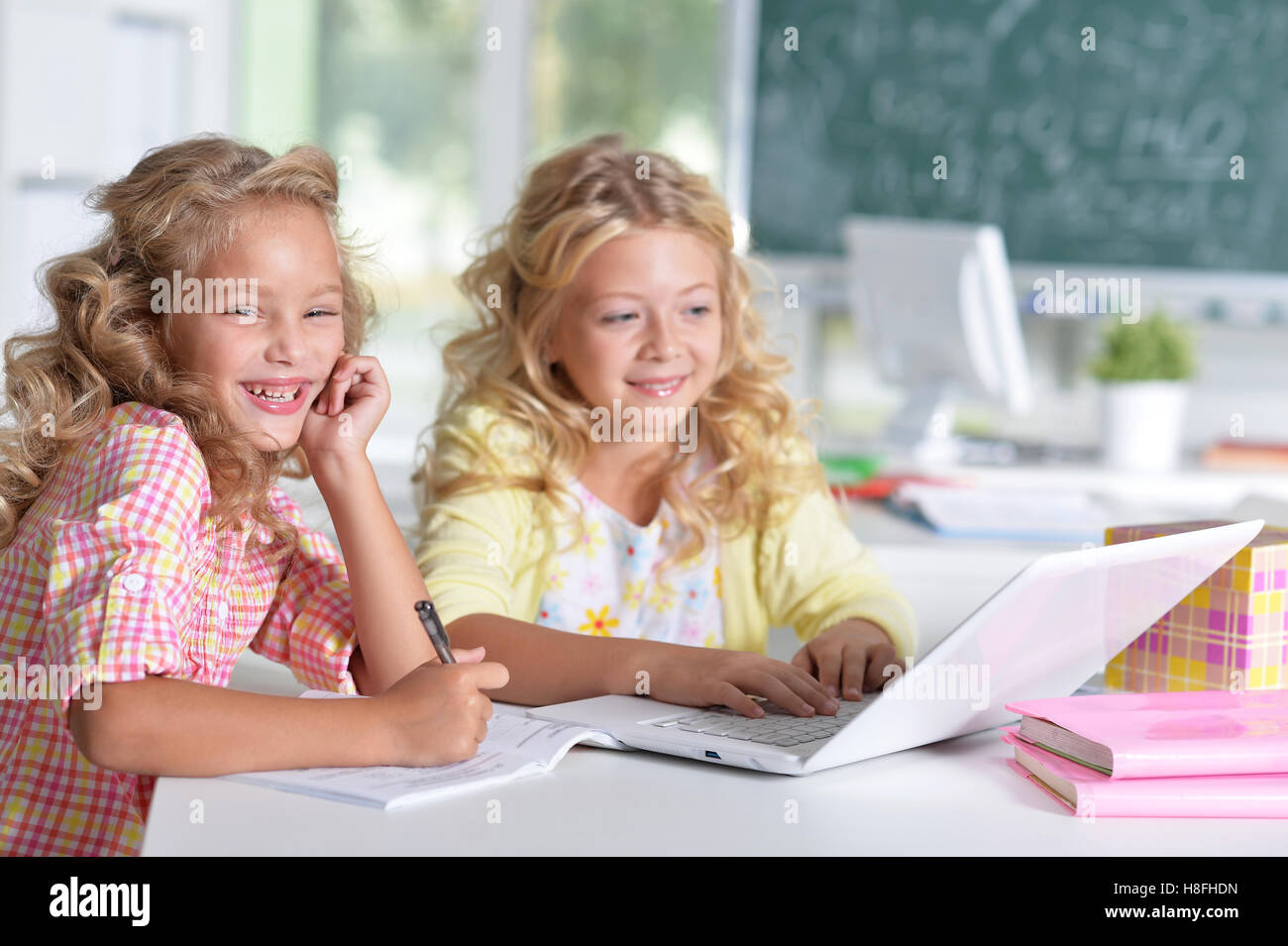 beautiful little girls at class Stock Photo - Alamy