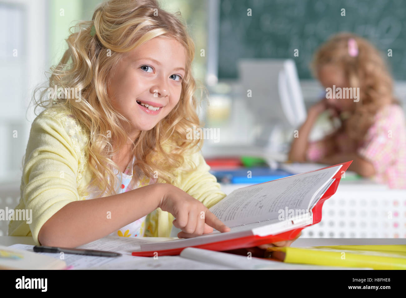 beautiful little girls at class Stock Photo - Alamy
