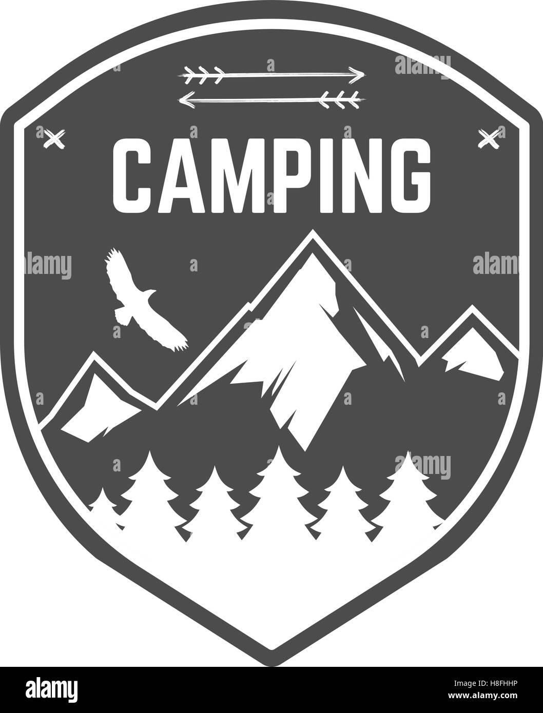 Camping Label. Vintage Mountain winter camp explorer badge. Outdoor ...