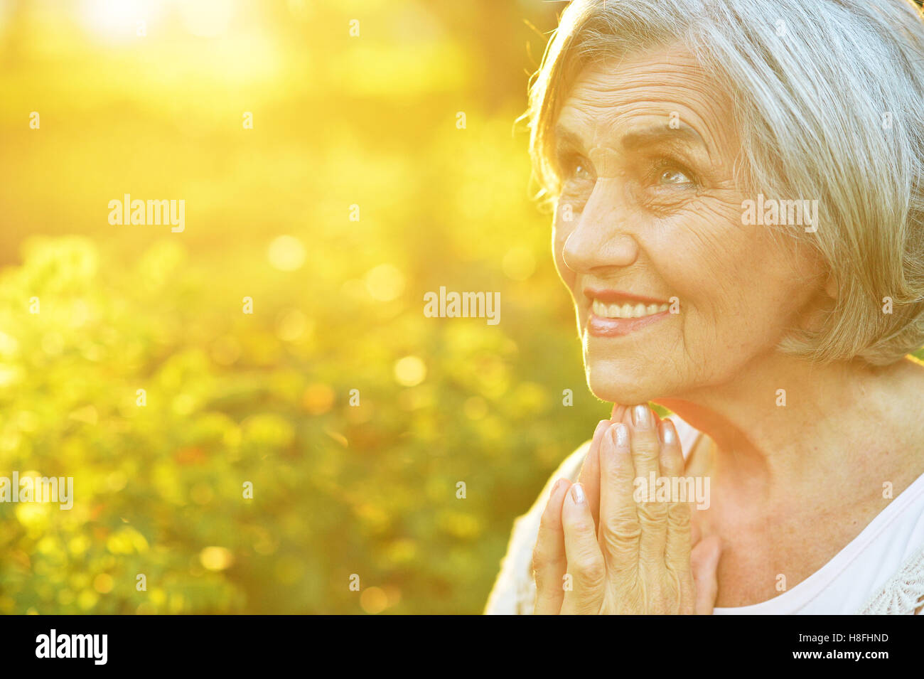 smiling senior woman Stock Photo - Alamy