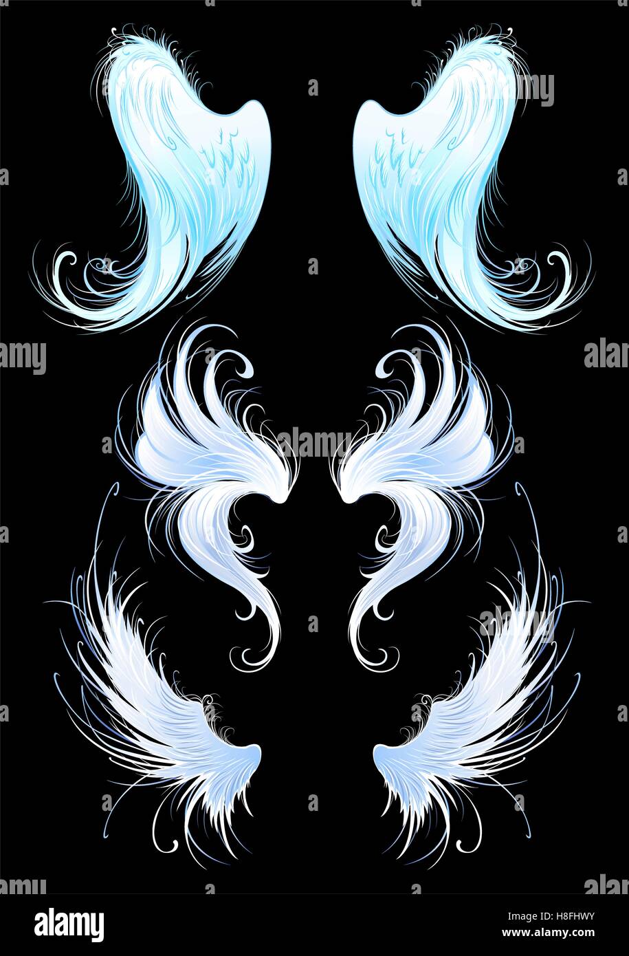 Angel Wings White Blue