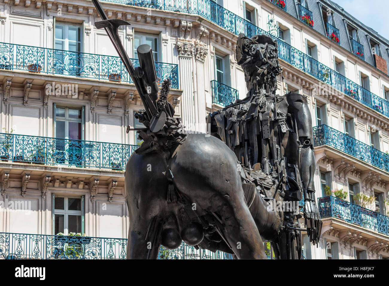 Modern knight statue in Paris Stock Photo - Alamy