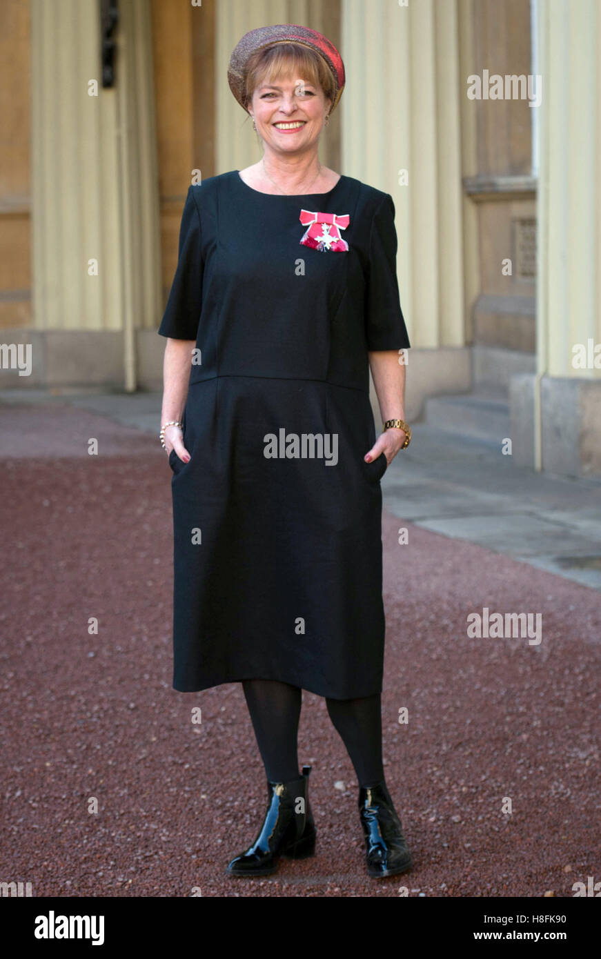 Former Blue Peter presenter Janet Ellis after receiving her MBE from ...