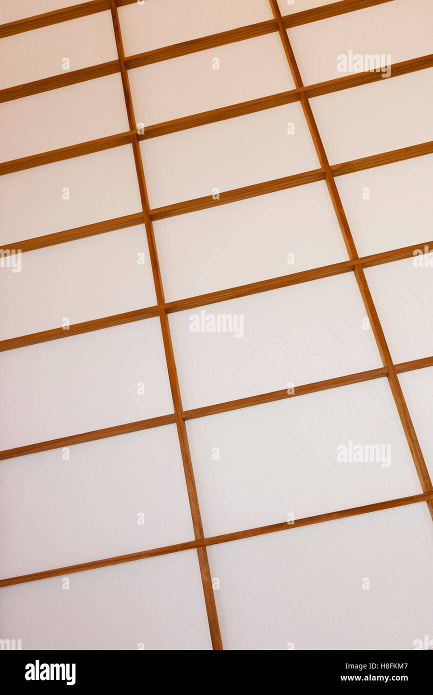 Tokyo, Japan. Detail view of rice paper partition in traditional ...