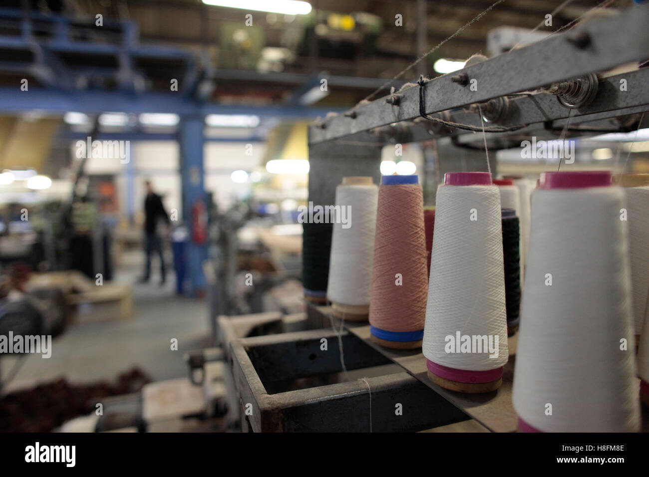 Textile industry, thread, fabric, manufacturing Stock Photo - Alamy