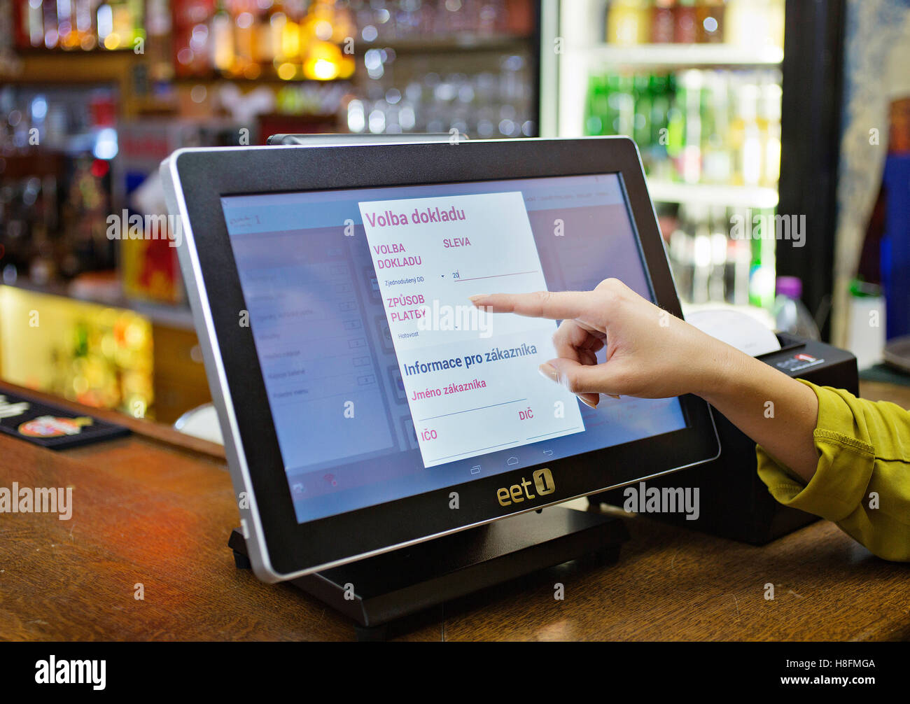 Czech electronic registration of sales, cash register EET1 Stock Photo ...