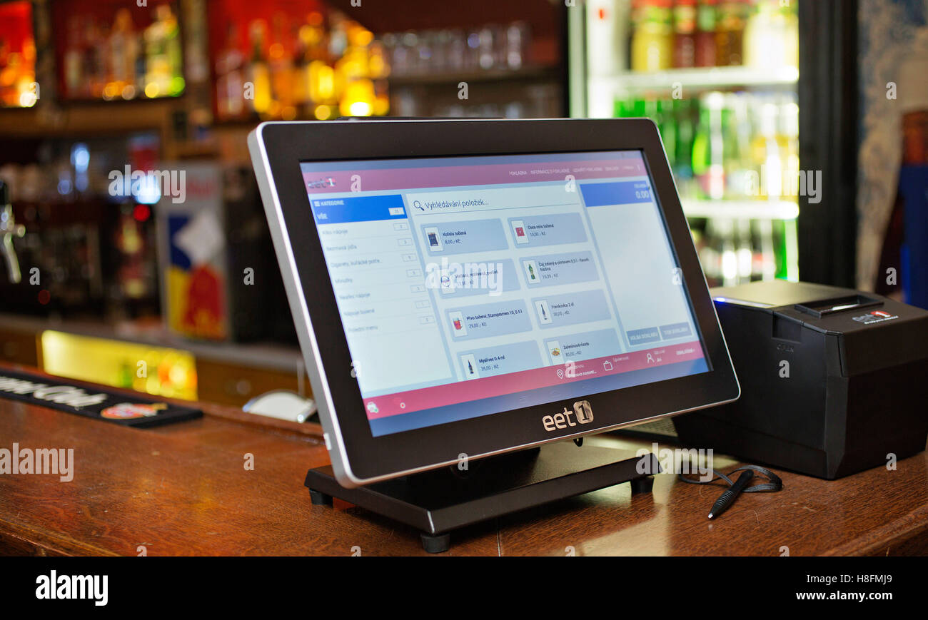 Czech electronic registration of sales, cash register EET1 Stock Photo ...