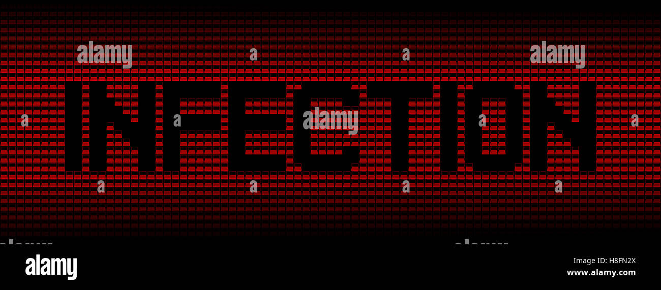 Infection text on red laptops background illustration Stock Photo - Alamy