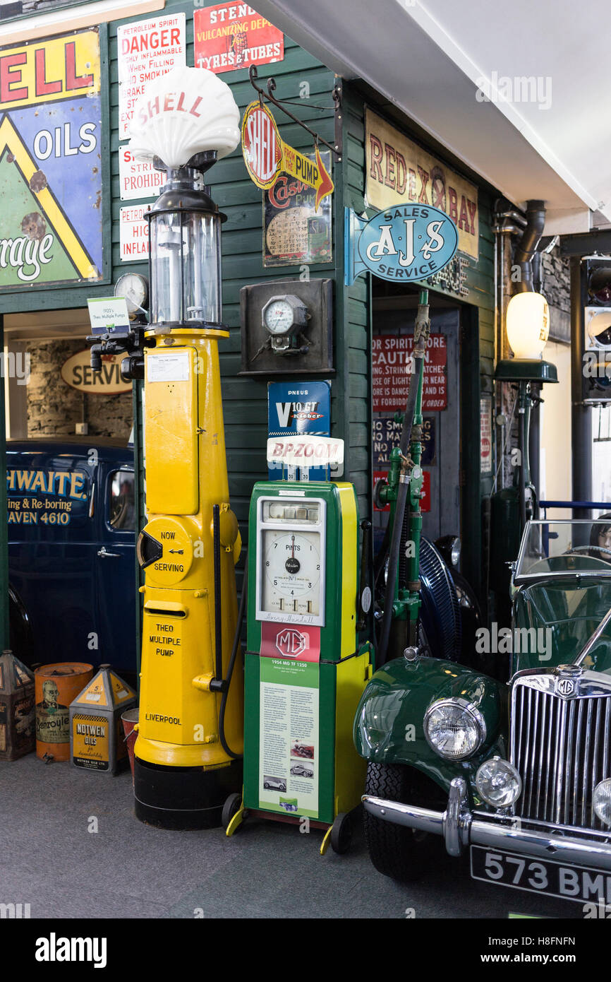 Vintage petrol pumps at the The Lakeland Motor Museum at Backbarrow ...