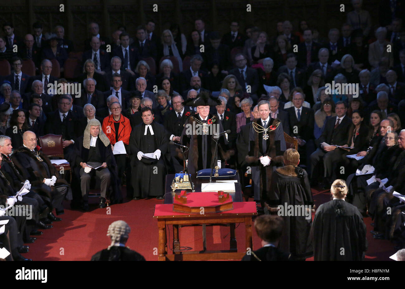 The newly appointed Lord Mayor of London, Andrew Parmley (centre ...