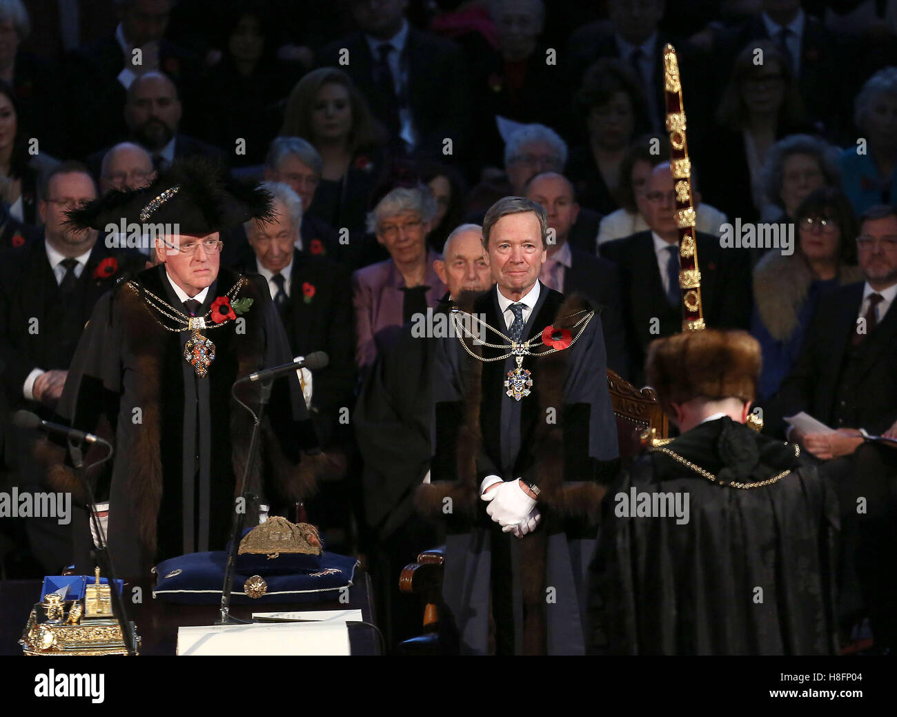The newly appointed Lord Mayor of London, Andrew Parmley (left) becomes ...