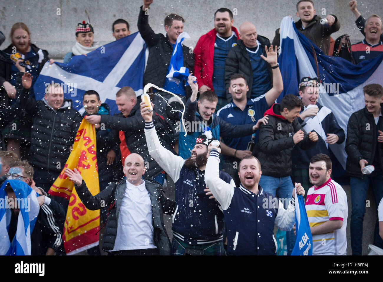 Scotland fans in Trafalgar Square, London, as thousands of football ...