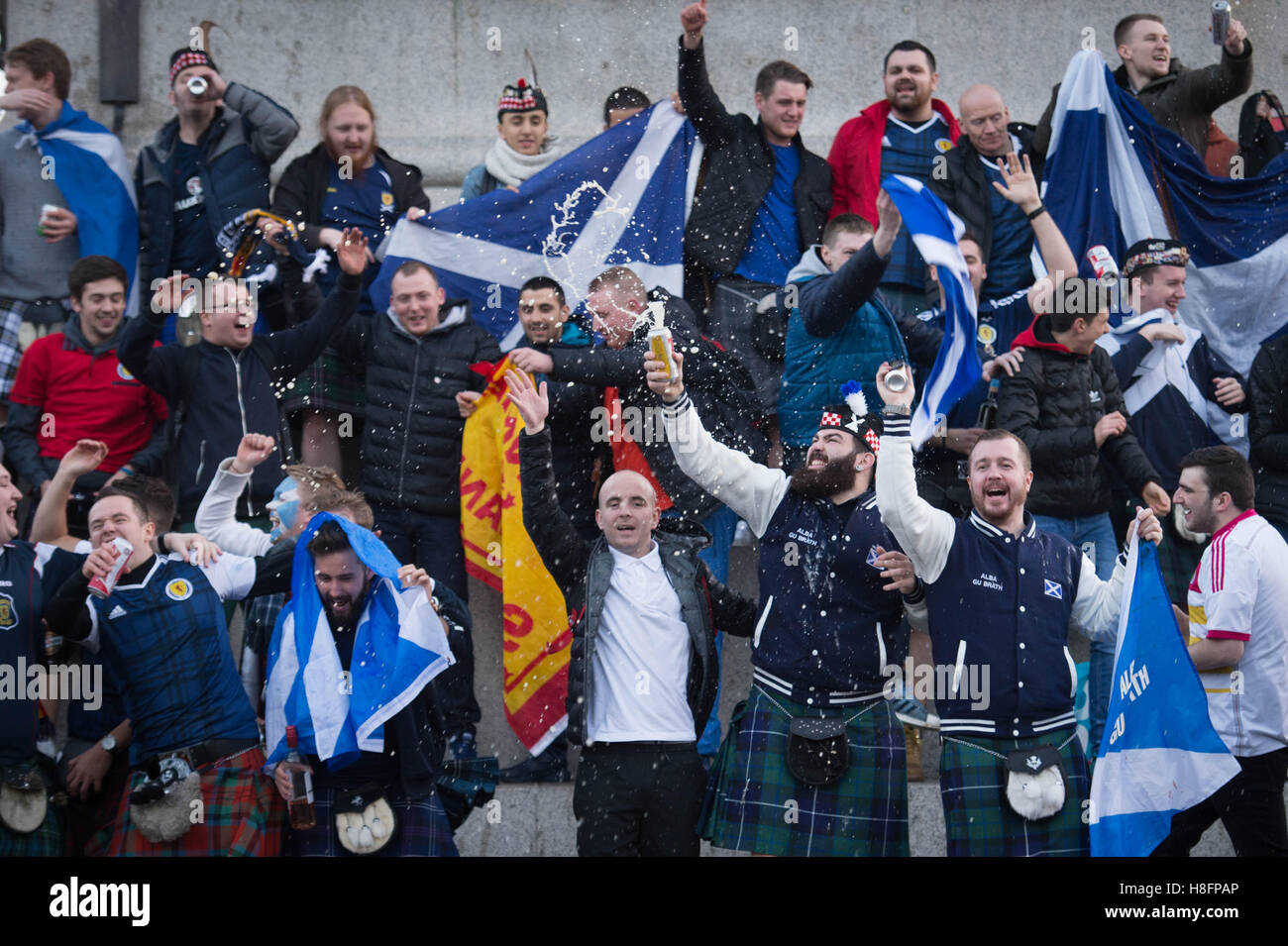 Scotland fans in Trafalgar Square, London, as thousands of football ...