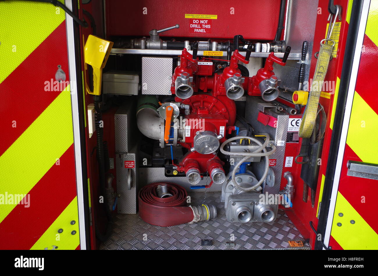 North wales Fire Service Volvo Fire Engine Rear equipment locker Stock ...