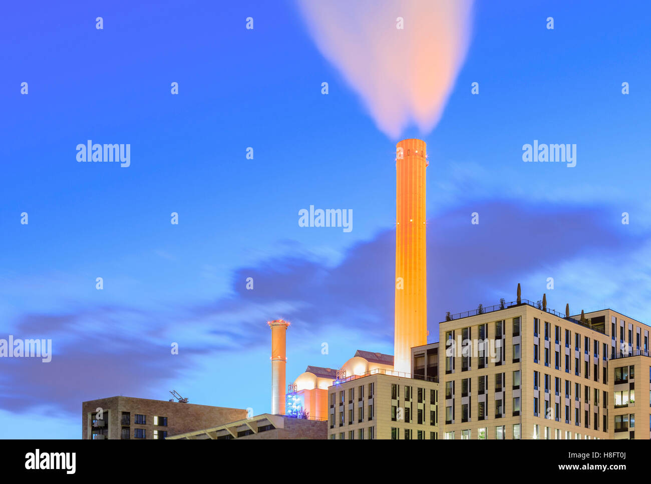 Europe, Germany, Hessia, Frankfurt, Heizkraftwerk West, combined heat ...