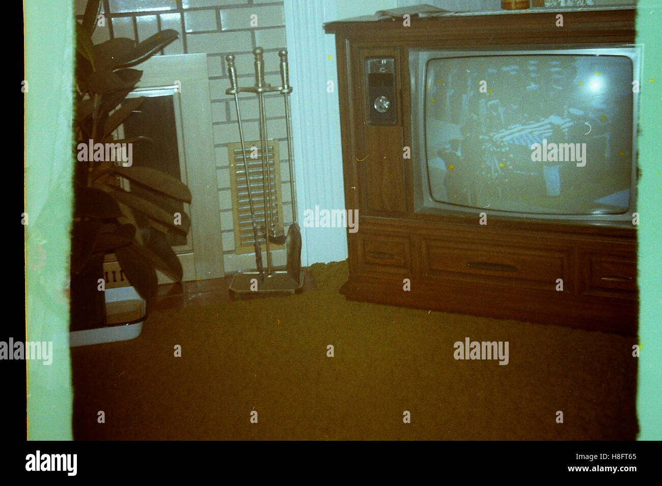 Old television tv with JFK funeral on Stock Photo - Alamy