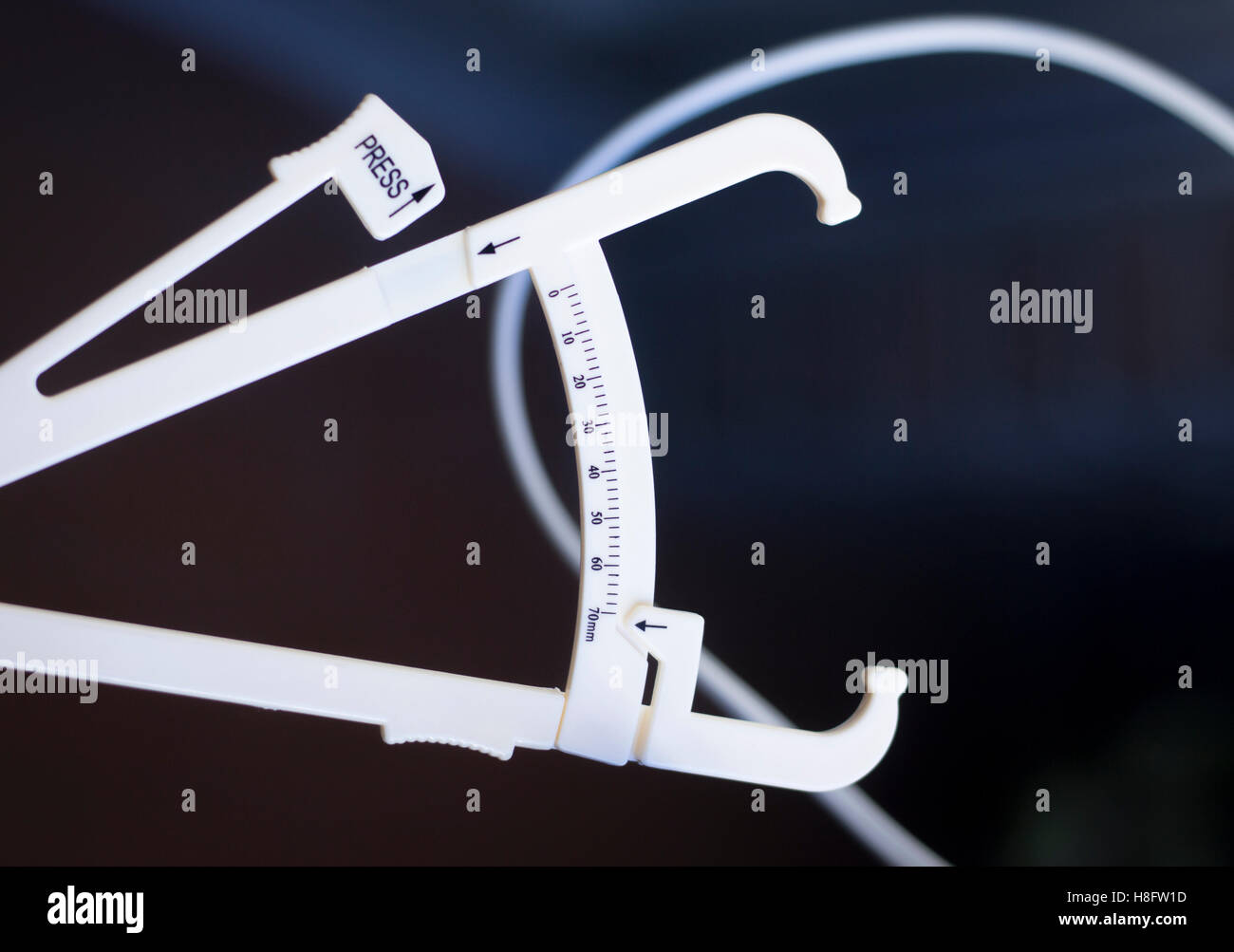Bodyfat fat calipers used to measure percentage fat in different zones ...