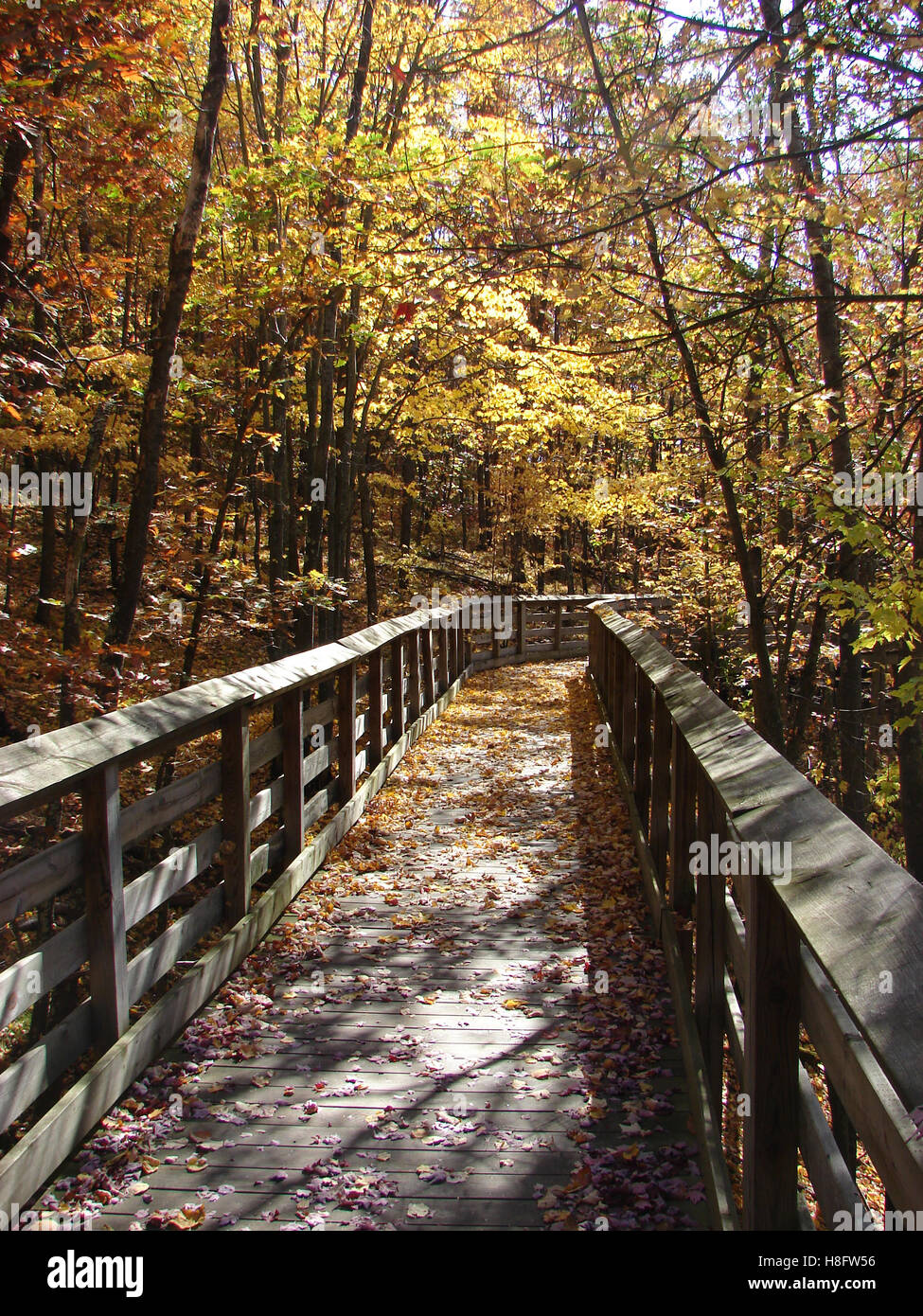 Fall Scene showing a Highway Rest Area Stock Photo - Alamy