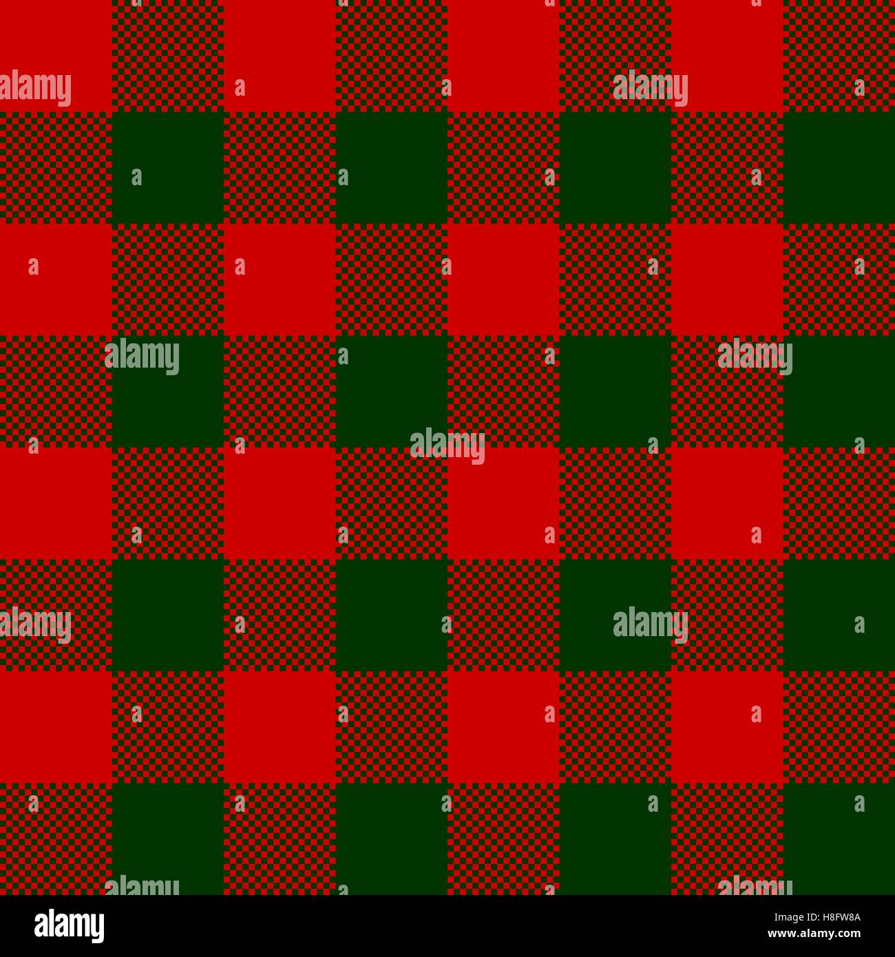 Red green check pattern seamless fabric texture. Vector illustration ...