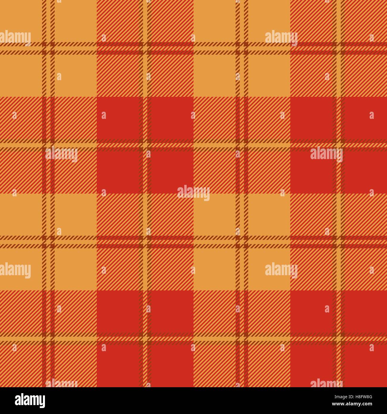 Red warm color tartan seamless texture. Vector illustration. Flat ...
