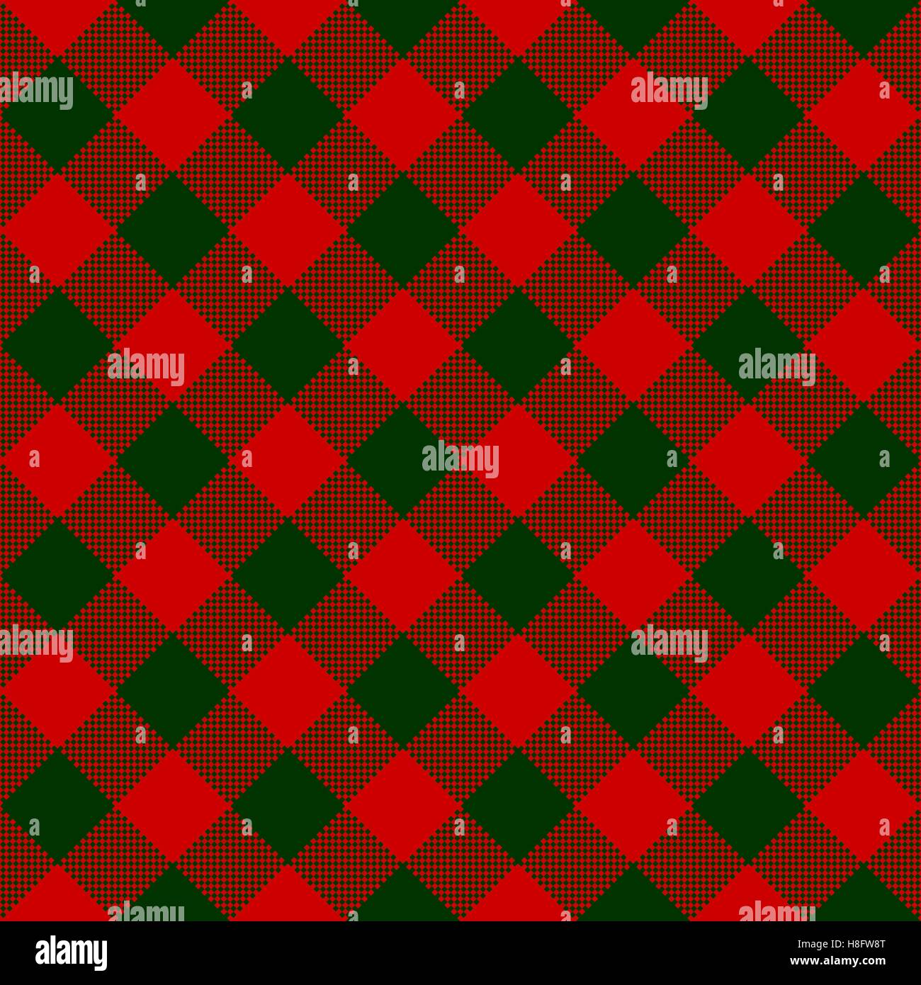 Red green check diagonal textile seamless pattern. Vector illustration ...