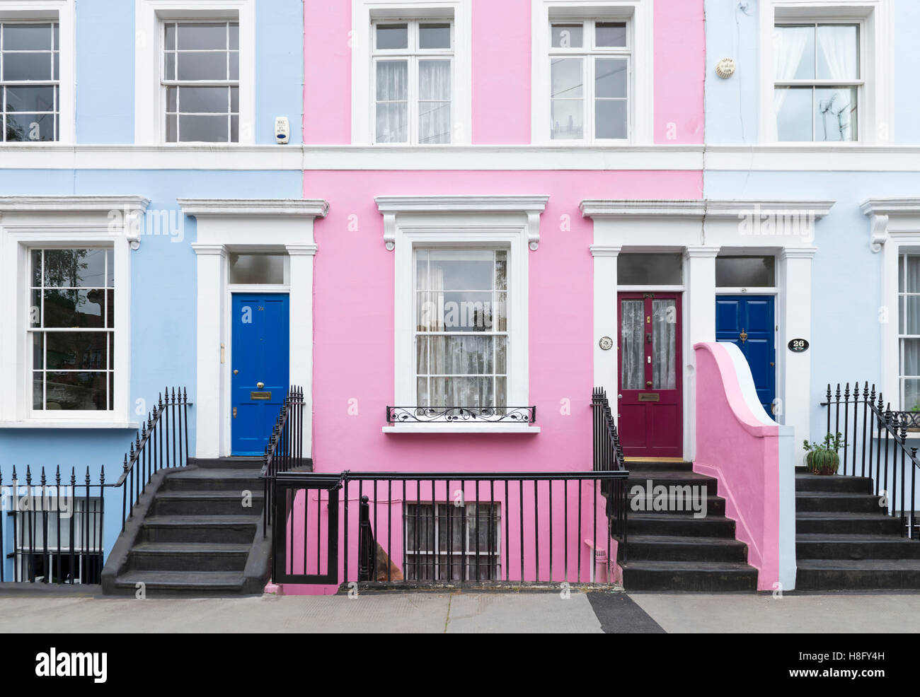 England, London, Notting Hill. Typical English row of houses Stock ...