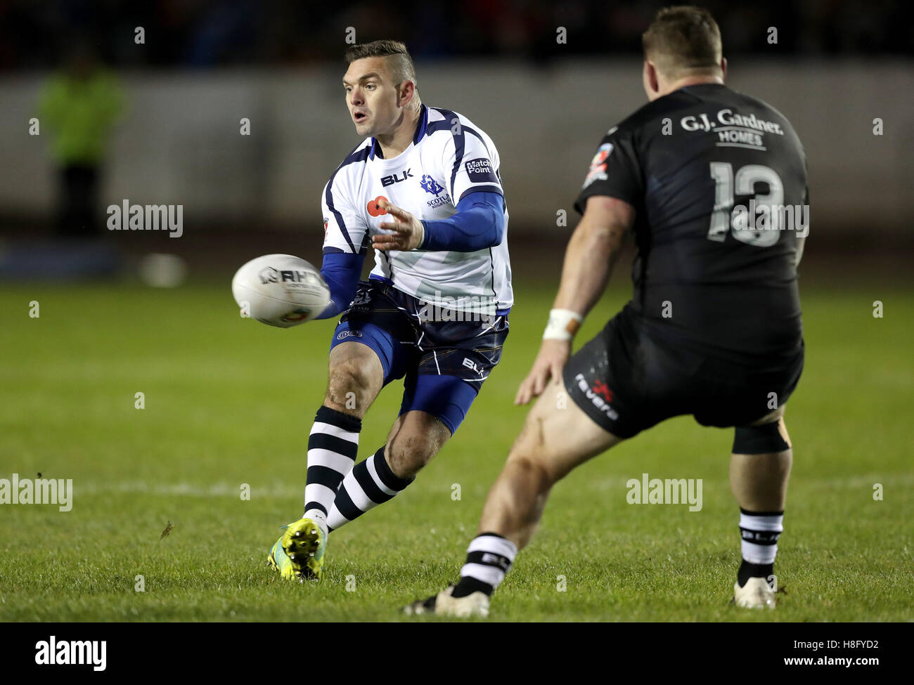 Scotland's Danny Brough in action against New Zealand, during the 4 ...