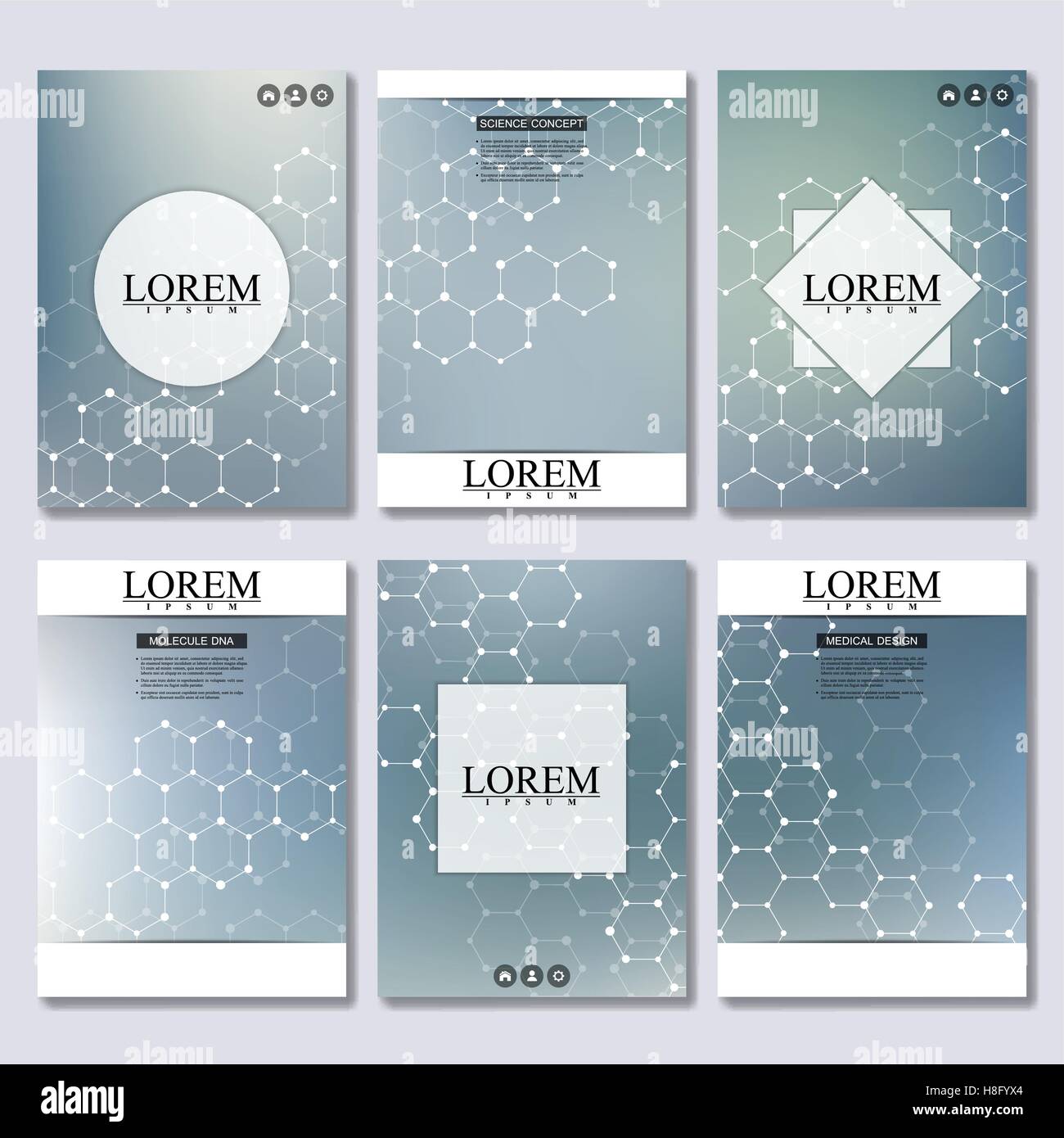 Set of business templates for brochure, flyer, cover magazine in A4 ...