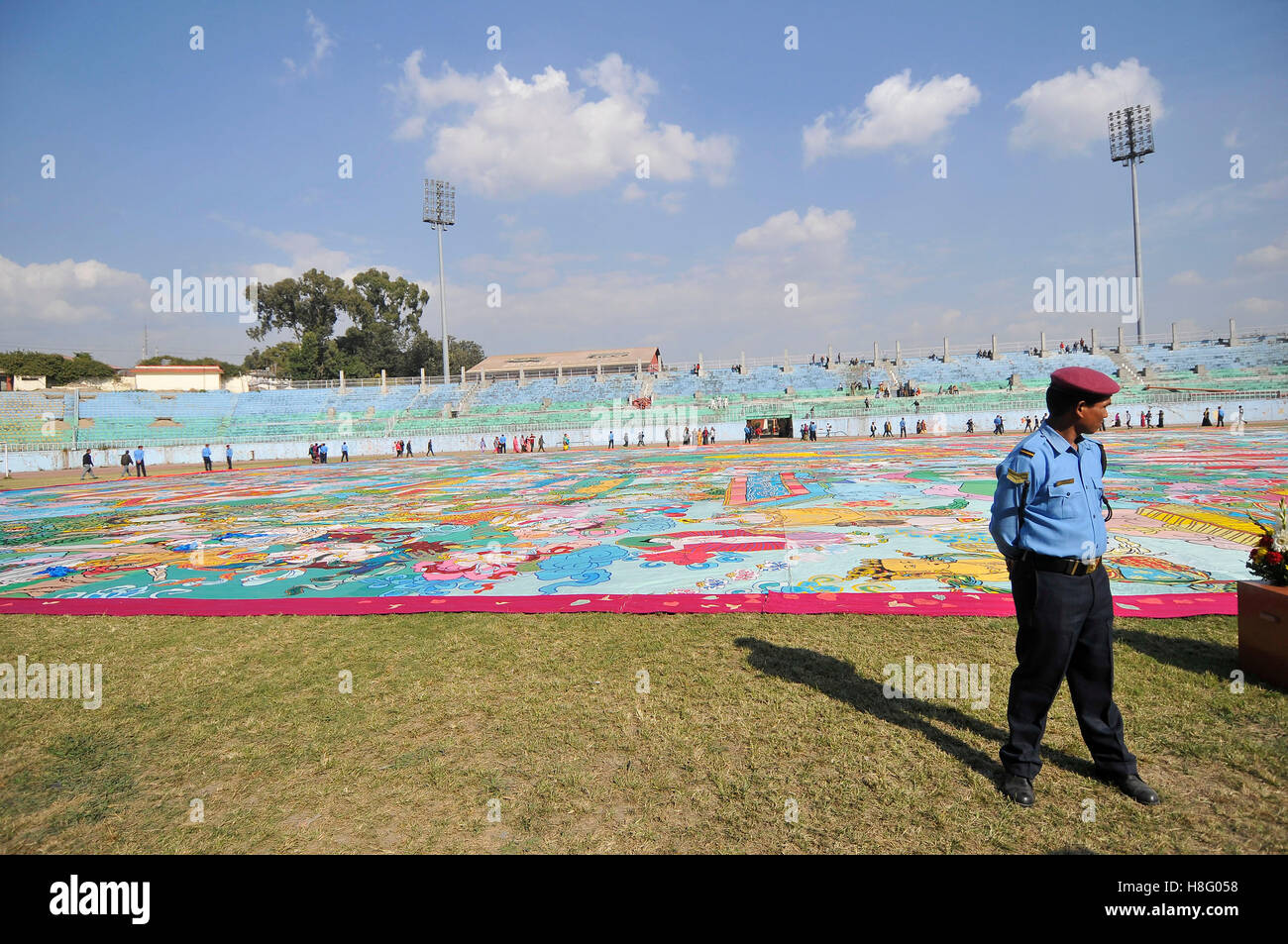Kathmandu, Nepal. 11th November, 2016. A Nepalese police guard the ...
