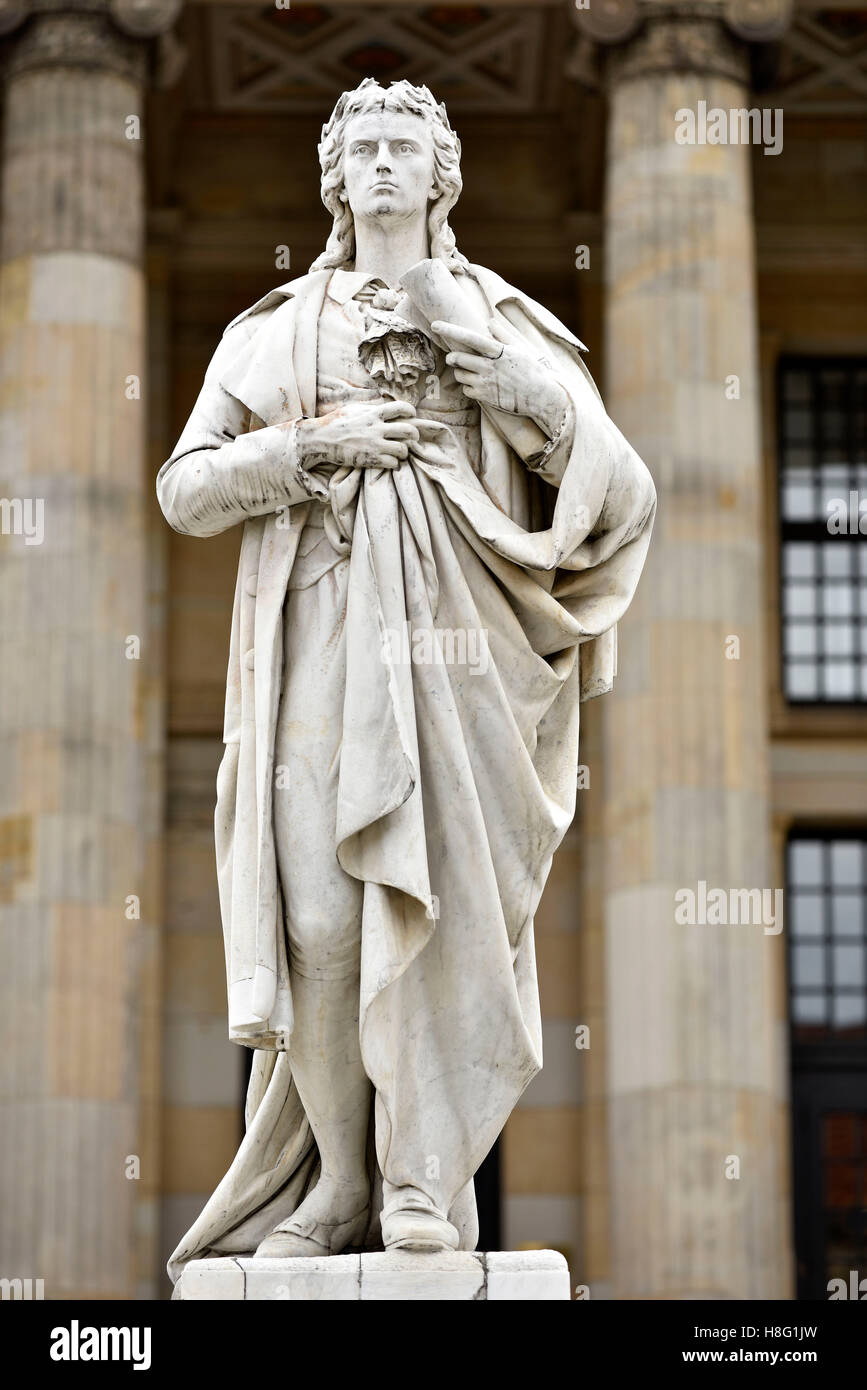 Statue Friedrich Schiller, Schiller monument,in front of concert hall ...