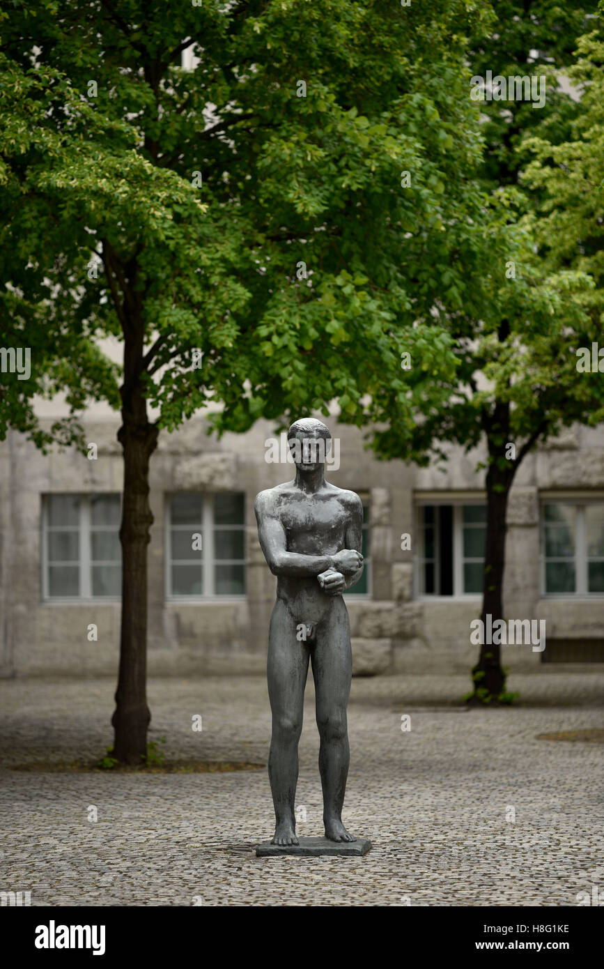 courtyard in the Bendlerblock with statue of Richard Scheibe, German ...