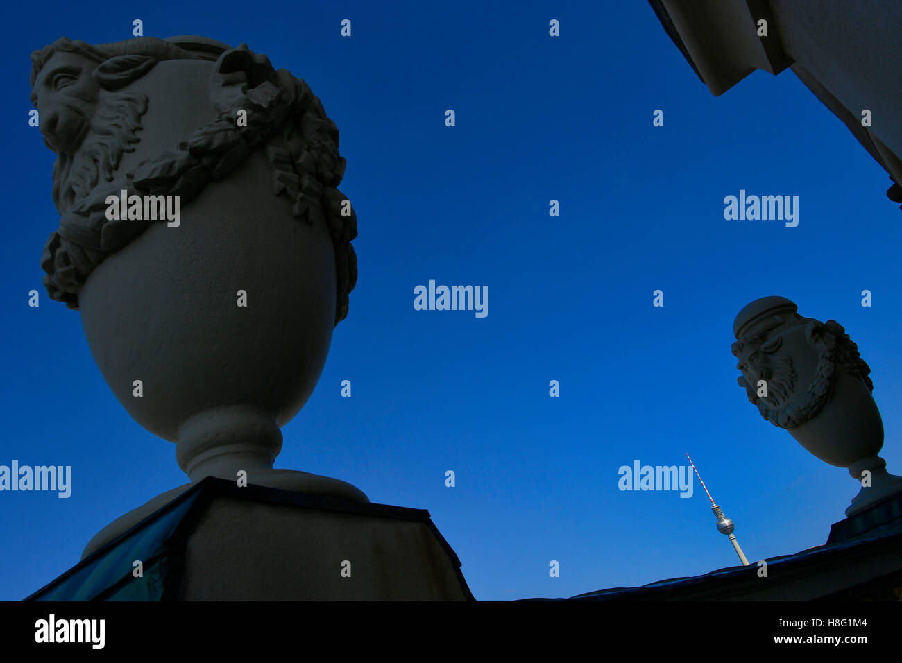 Alex, Berlin television tower, stone sculptures, from viewing platform ...