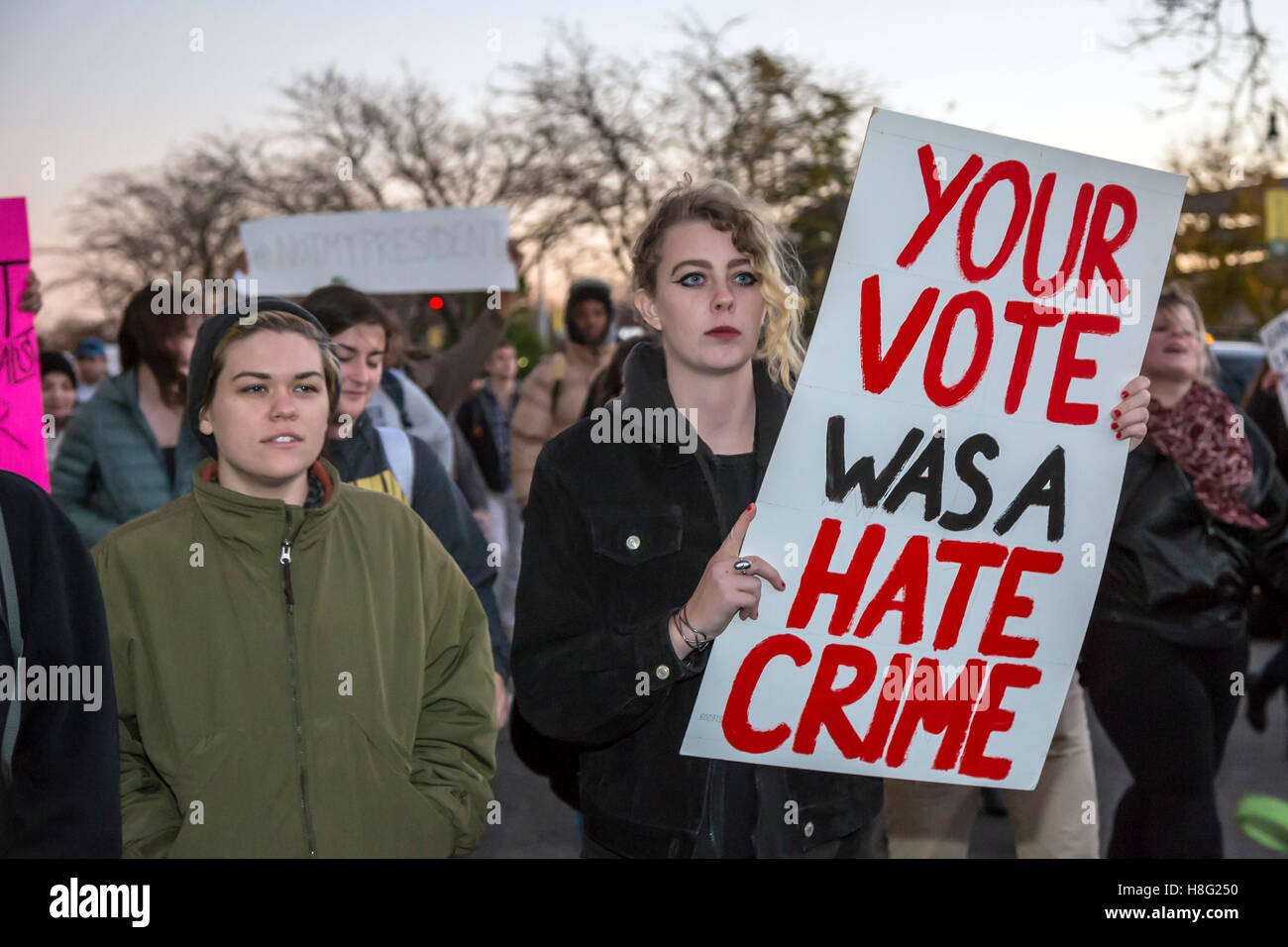Detroit, Michigan USA - Students at Wayne State University protest the ...