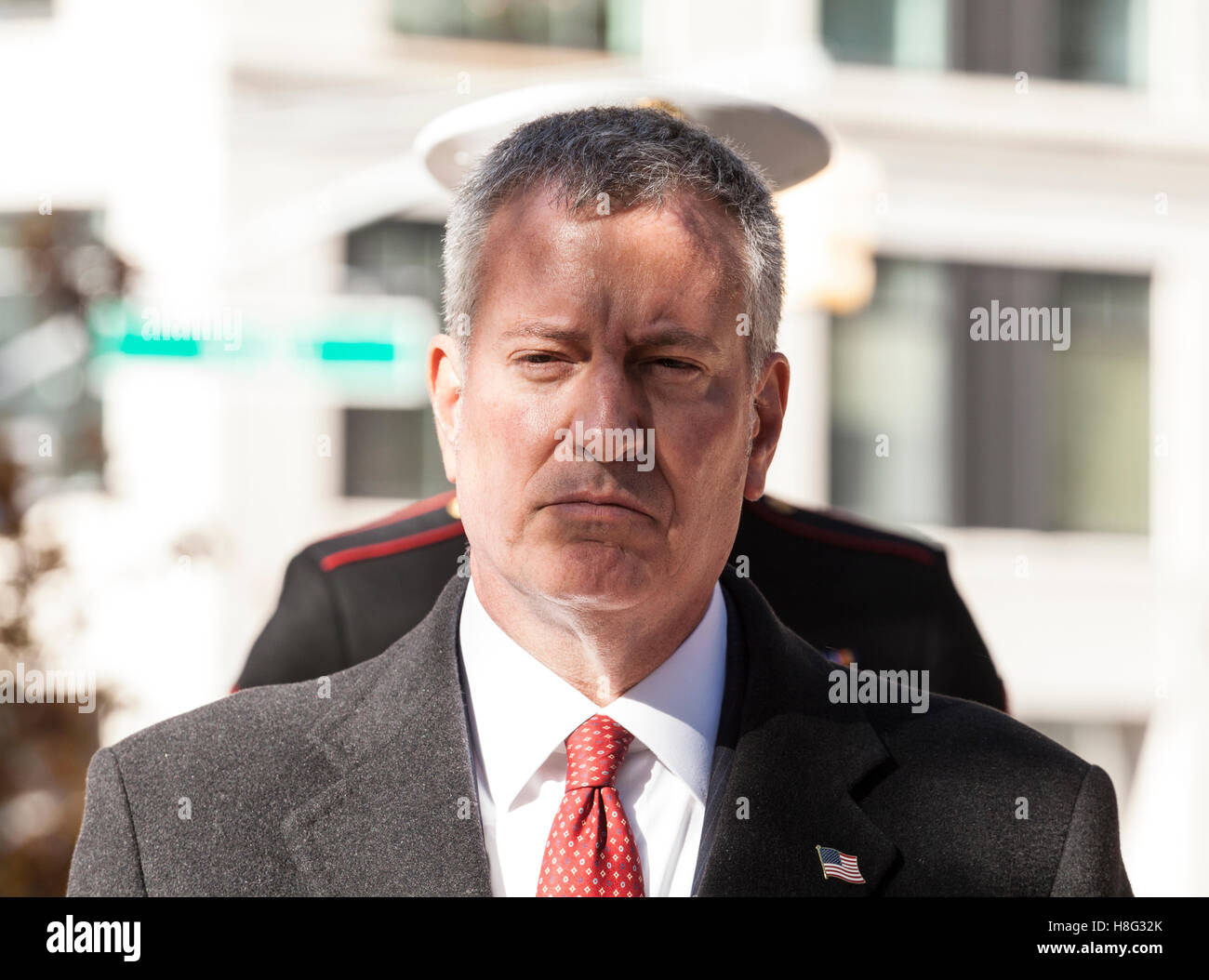 New York, United States. 11th Nov, 2016. Mayor Bill De Blasio attends ...