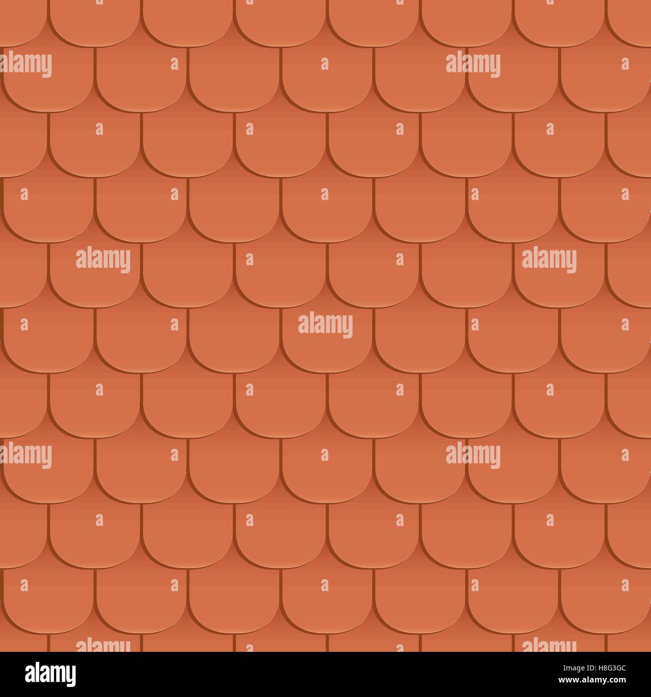 Shingles roof seamless pattern. Orange color. Classic style. Vector ...
