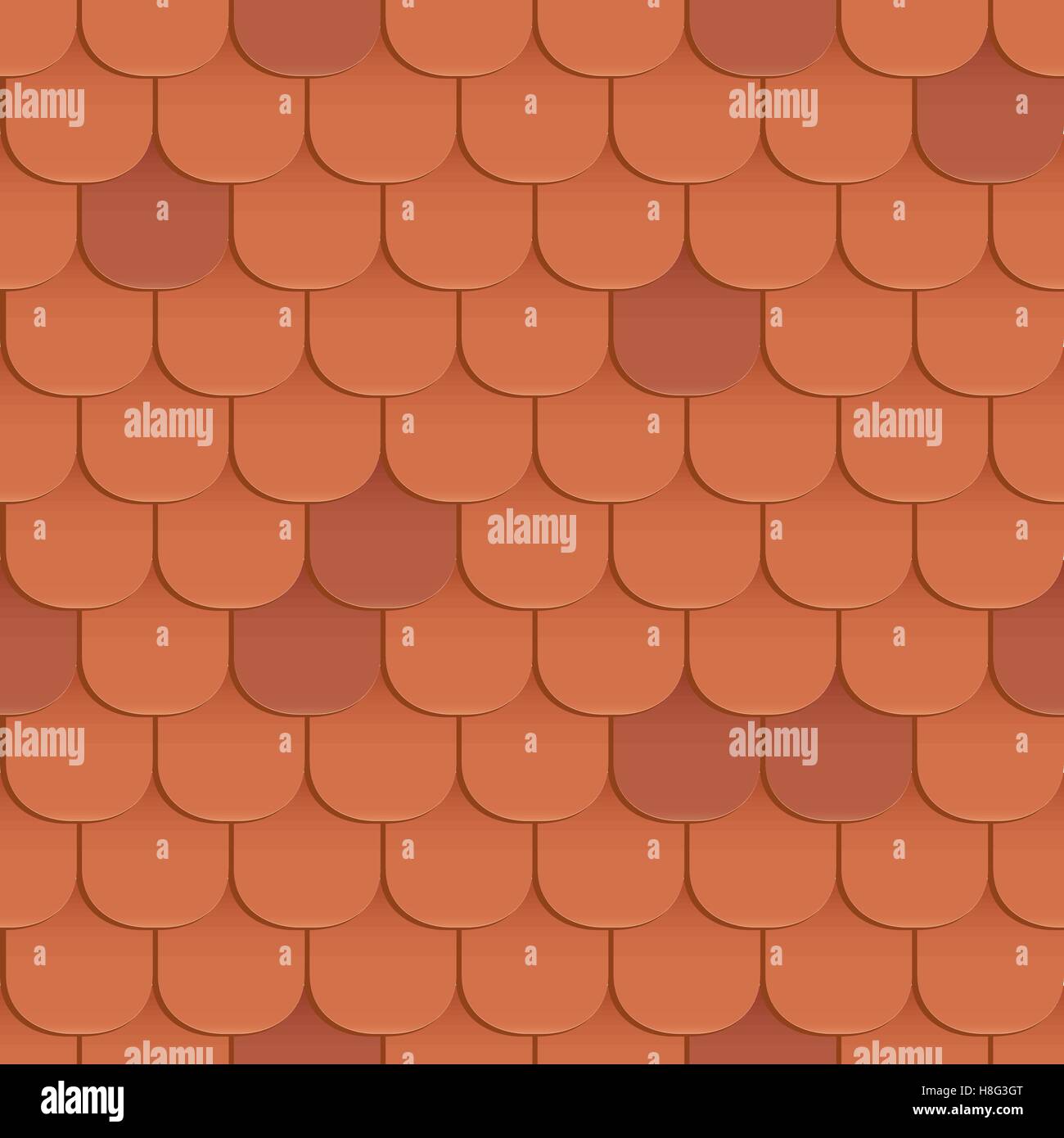 Shingles roof seamless pattern. Orange color. Classic style. Vector ...