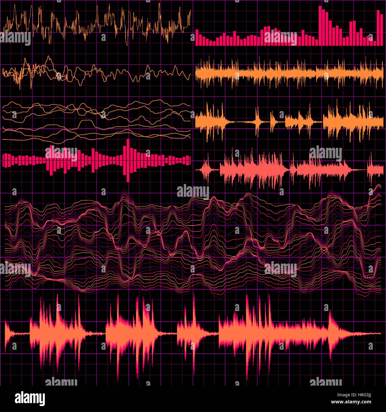 Sound waves set. Music background. EPS 10 Stock Vector Image & Art - Alamy
