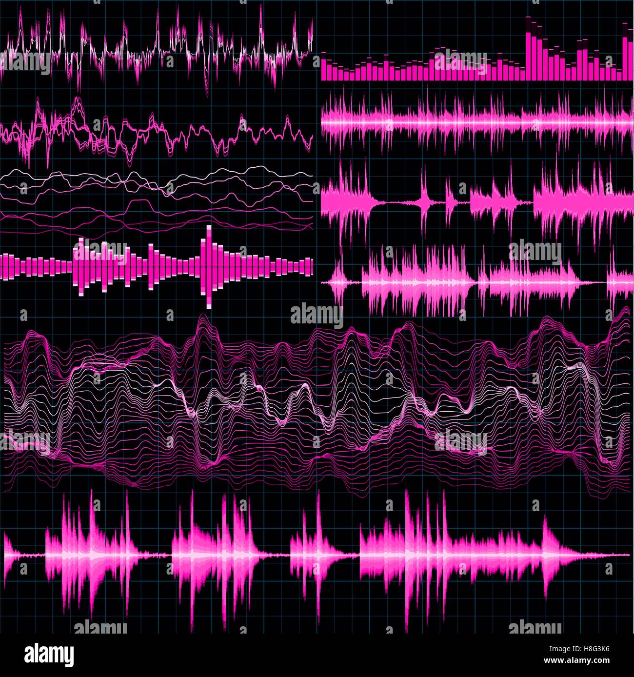 Sound waves set. Music background. EPS 10 Stock Vector Image & Art - Alamy