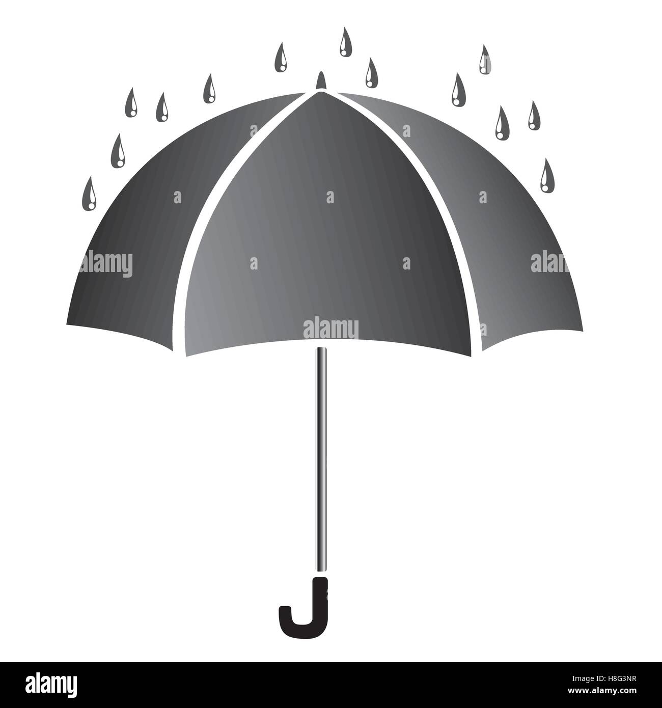 umbrella, icon, vector, design, fashion, open, weather, handle, rain ...