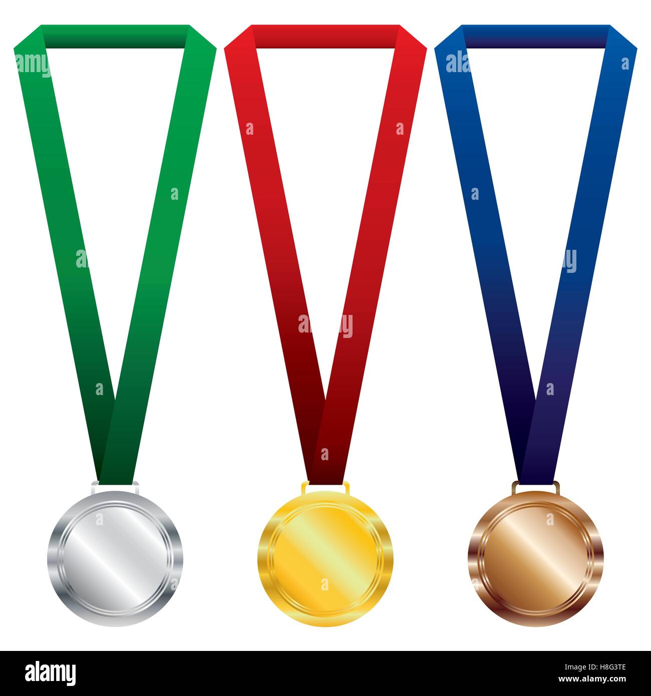 medal, gold, silver, bronze, illustration, isolated, icon, first ...