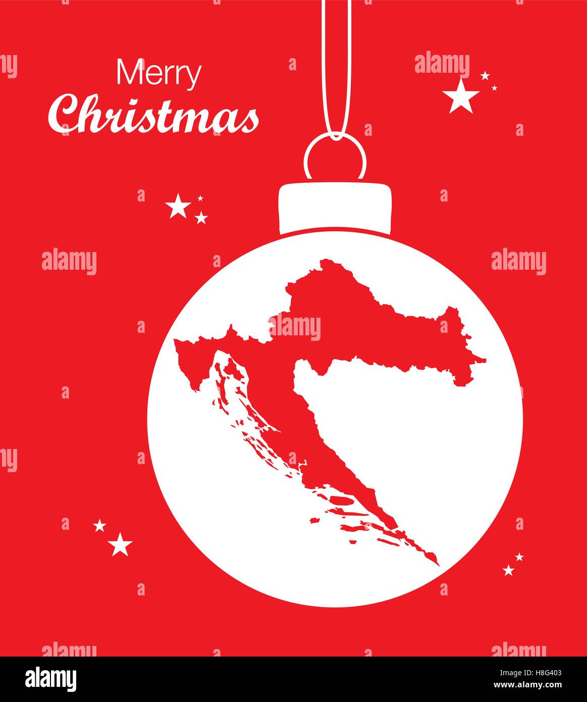 Merry Christmas Map Croatia Stock Vector Image & Art - Alamy