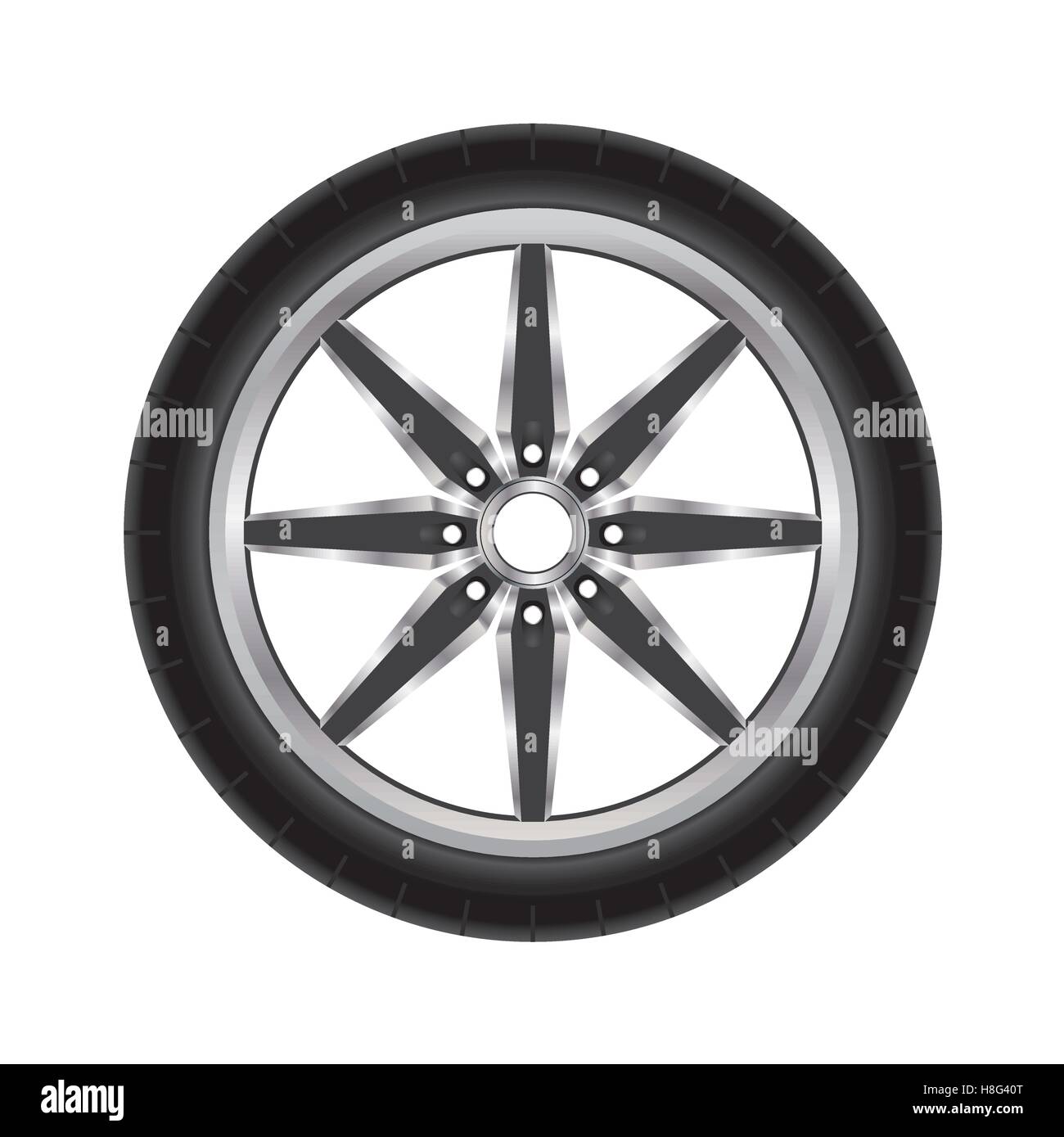 wheel, car, tire, illustration, white background, isolated, black ...