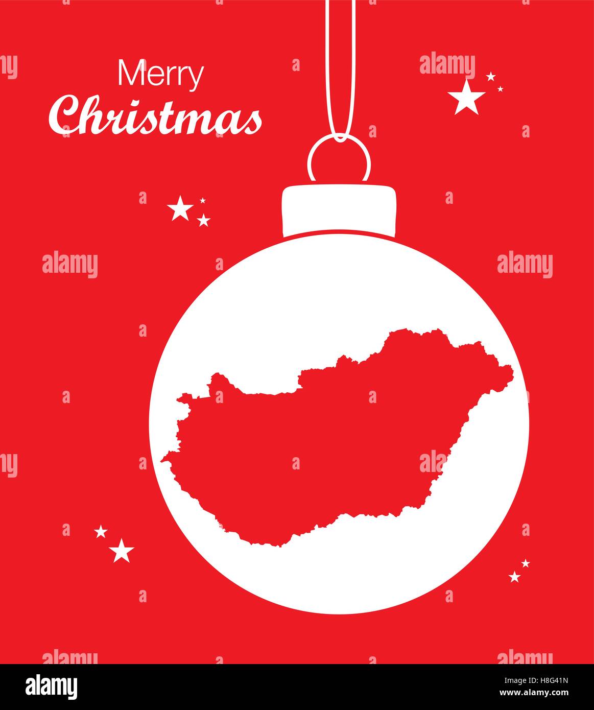 Merry Christmas Map Hungary Stock Vector Image & Art - Alamy